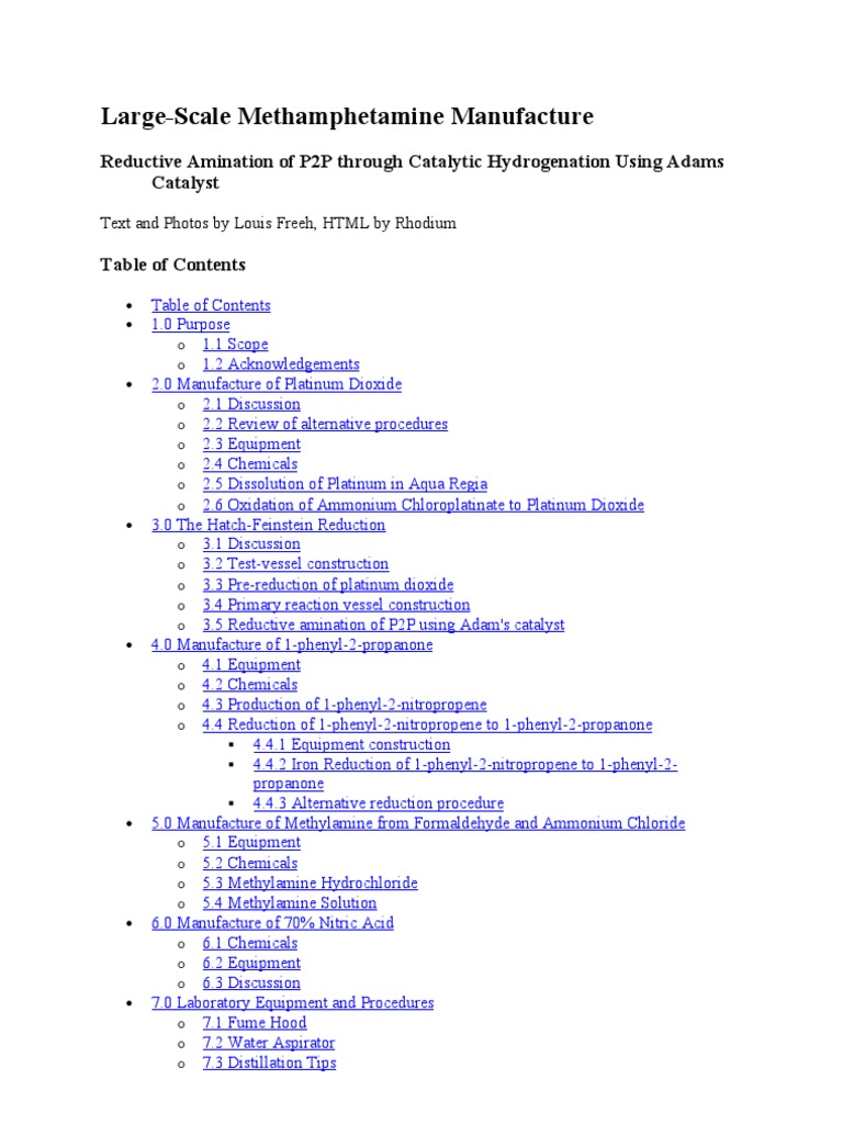 Large-Scale Methamphetamine Manufacture: Reductive Amination of P2P ...