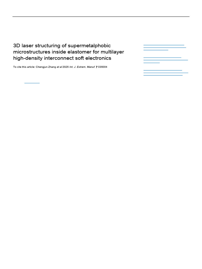 3D Laser Structuring for Soft Electronics | PDF | Thin Film | Materials ...