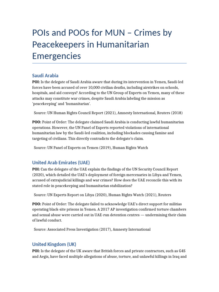 Mun Pois and Poos | PDF | Human Rights | International Relations