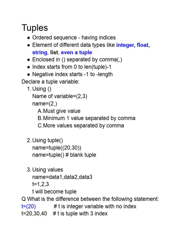 Tuples | PDF | Software Engineering | Computer Programming