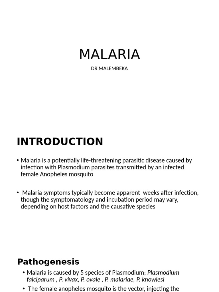 Malaria Lecture | PDF | Plasmodium Falciparum | Malaria
