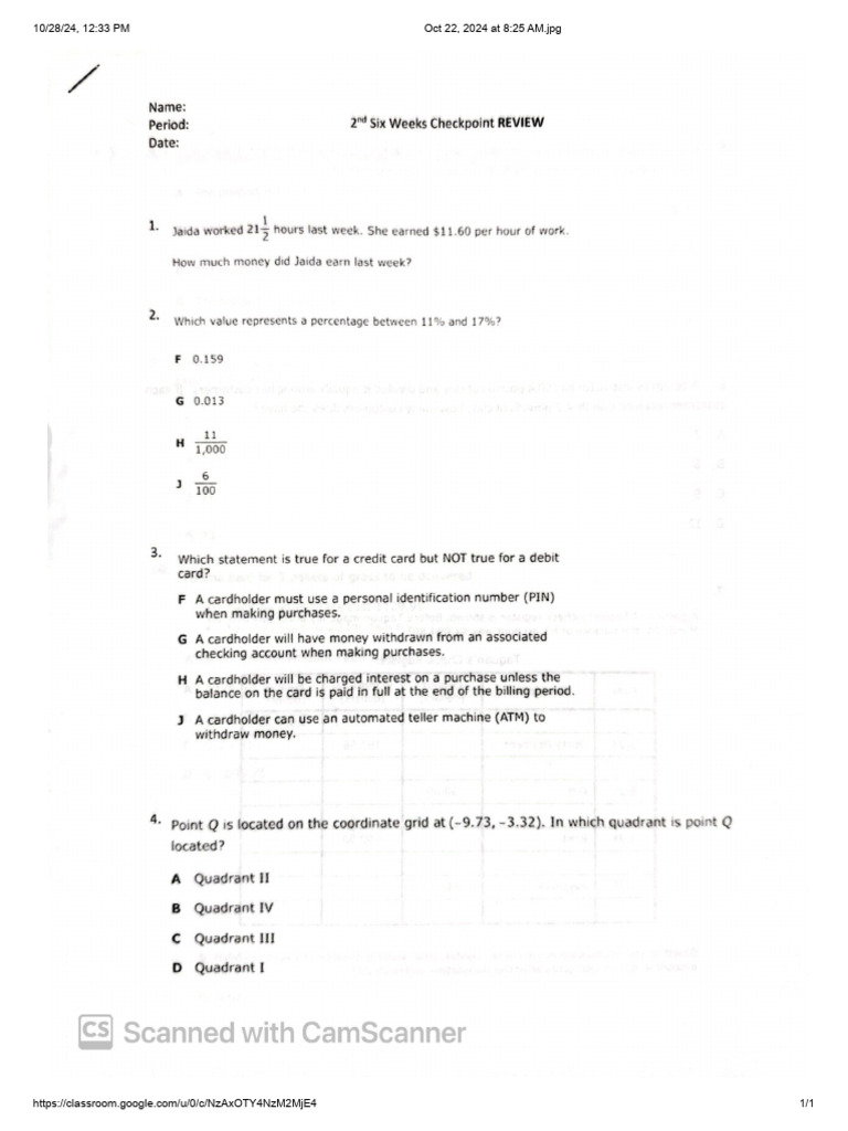Checkpoint Review | PDF