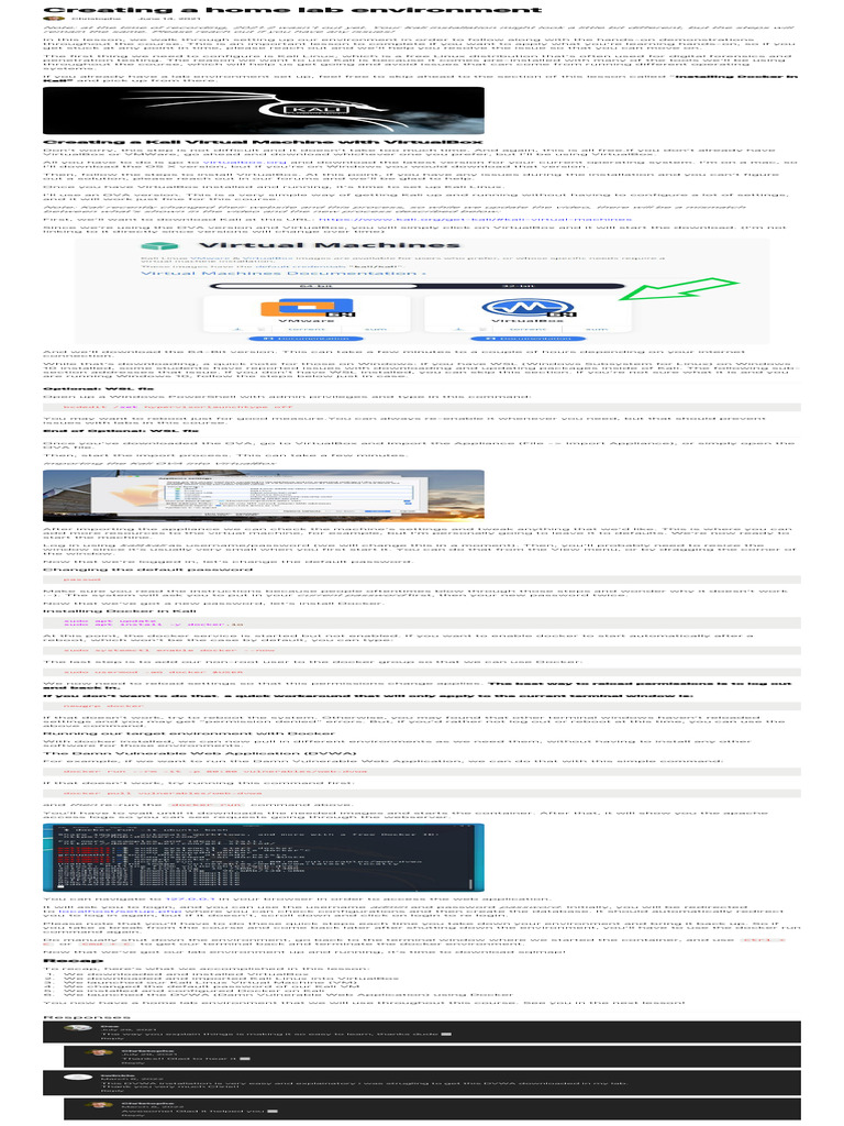 1. Creating a Home Lab Environment | PDF | Virtual Machine | Sudo