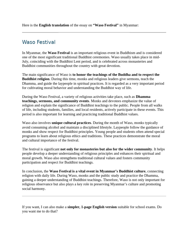 Waso Festival | PDF
