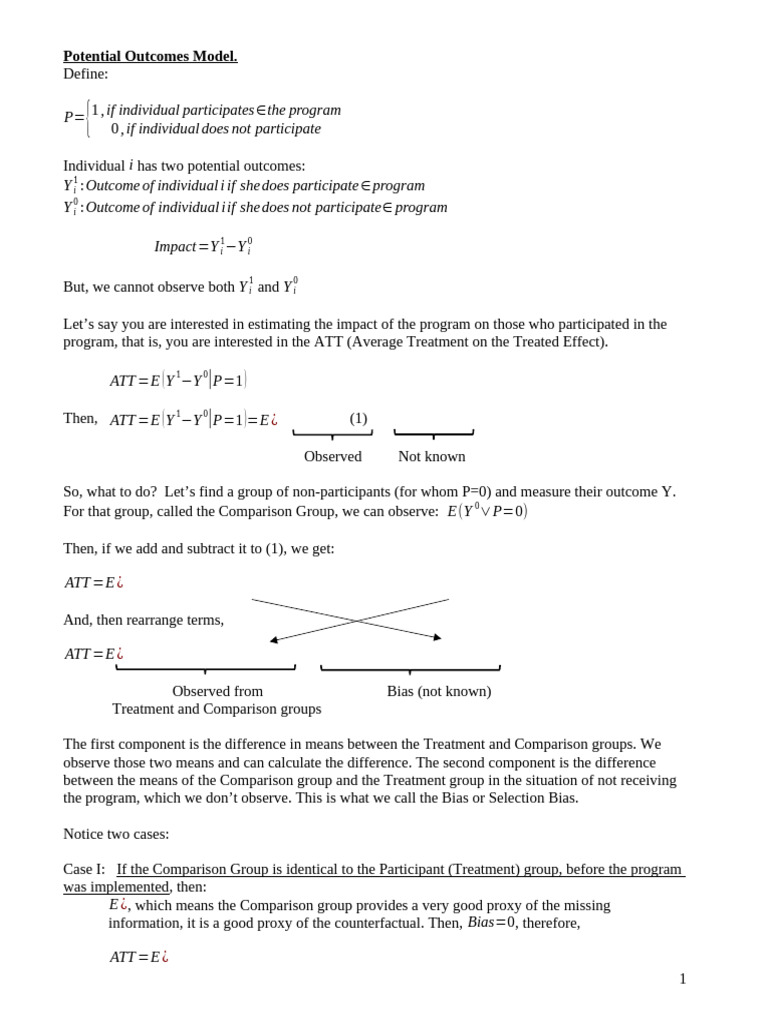 Potential Outcomes Model 2025 | PDF | Statistical Theory | Scientific ...