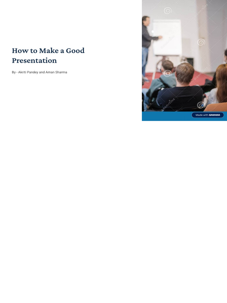 How to Make a Good Presentation 1 | PDF