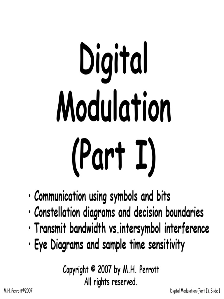 Digital Modulation - Part I | PDF | Bandwidth (Signal Processing) | Broadcast Engineering