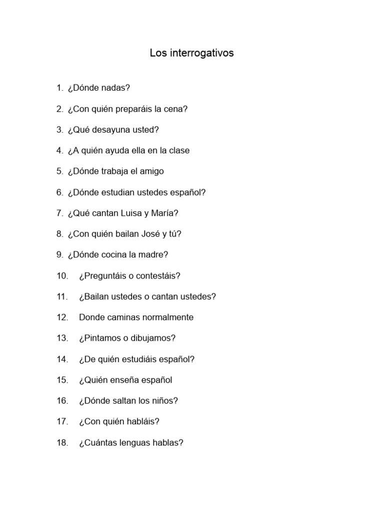 Los Interrogativos | PDF