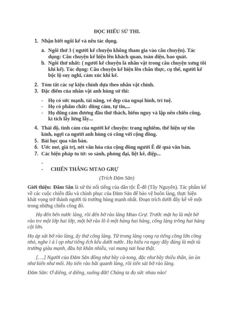 CHIẾN THẮNG MTAO GRỰ 1 | PDF