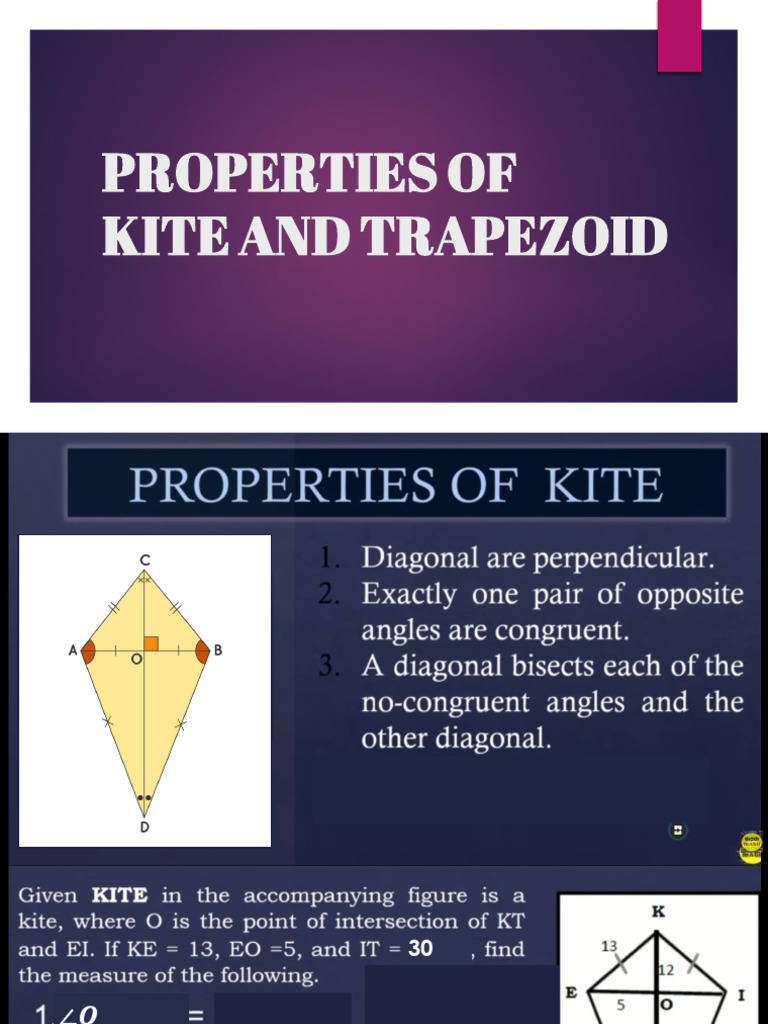 Properties for Kite and Trapezoid | PDF
