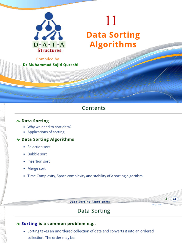 11 - DSA - Data Sorting Algorithms | PDF | Computer Programming ...