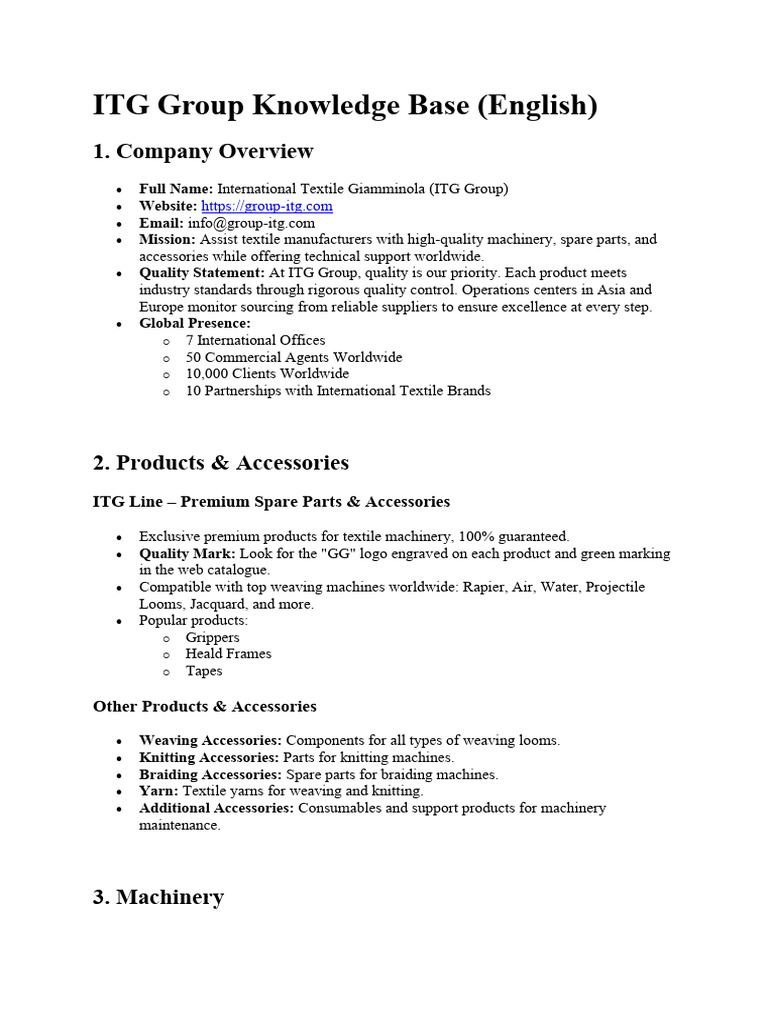 ITG Group | PDF | Loom | Weaving