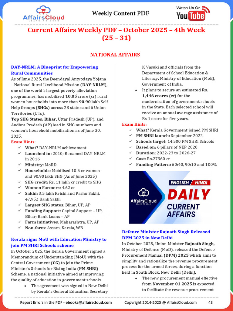 October 4th Week | PDF