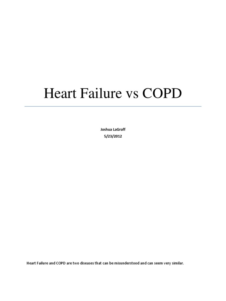 Distinguishing Between Heart Failure and COPD: A Focus on Signs ...