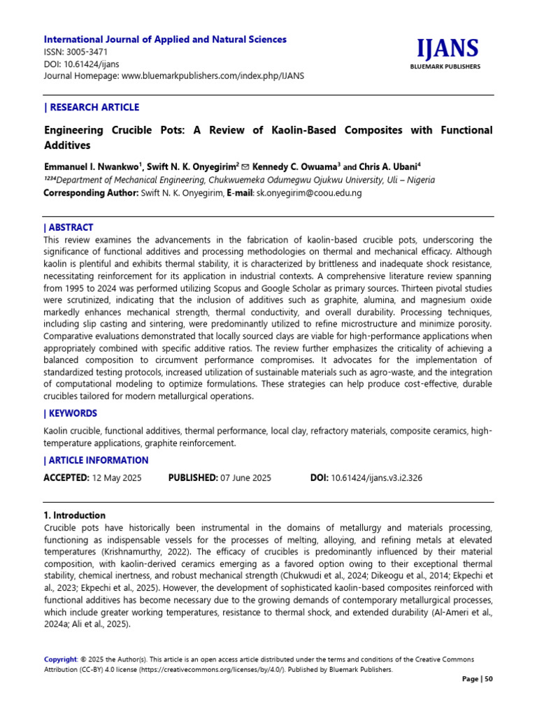 Engineering_Crucible_Pots_A_Review_of_Kaolin-Based | PDF | Refractory ...