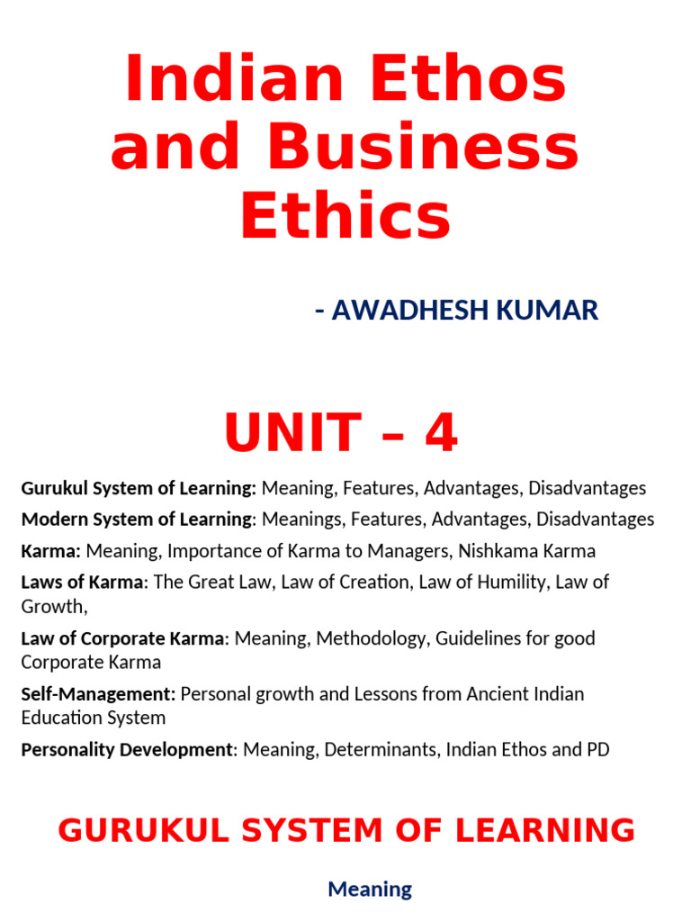 Indian Ethos Unit 4 | PDF | Karma | Indian Philosophy