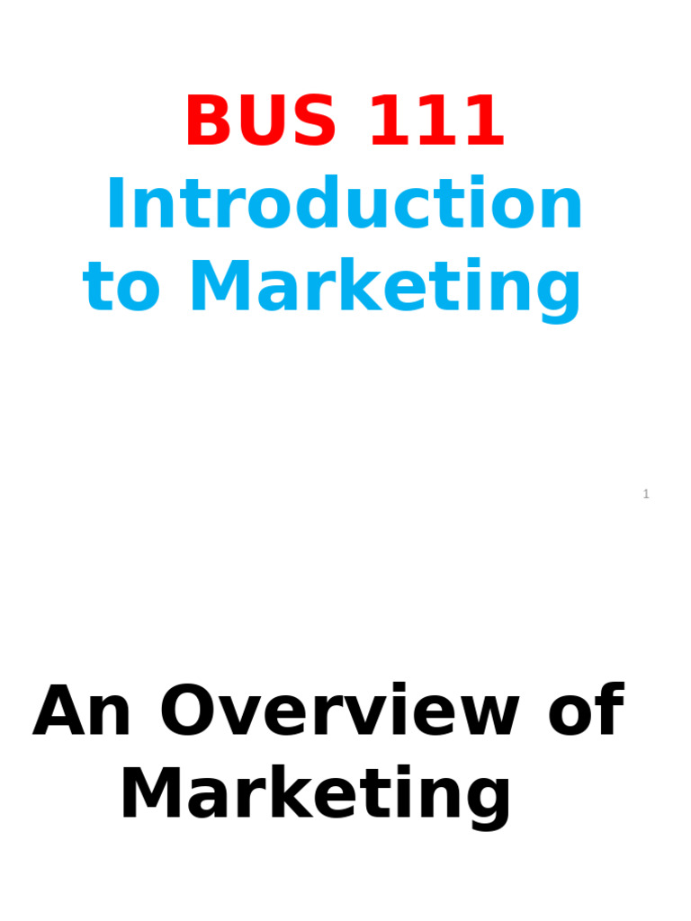 BUS 111 TOPIC 2 | PDF | Marketing | Market (Economics)