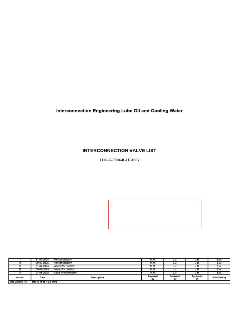 Toc G f004 K Le 1002 Valve List | PDF | Valve | Pump