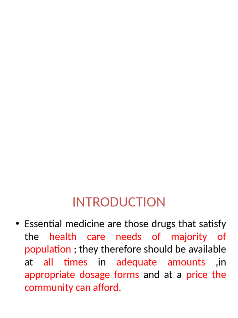 Essential Medicines for Common Conditions | PDF