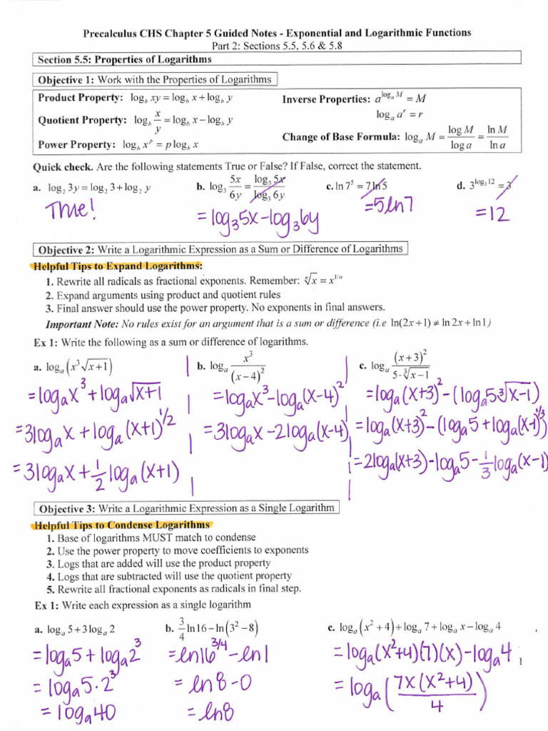 Chapter 5 Part 2 Notes KEY | PDF