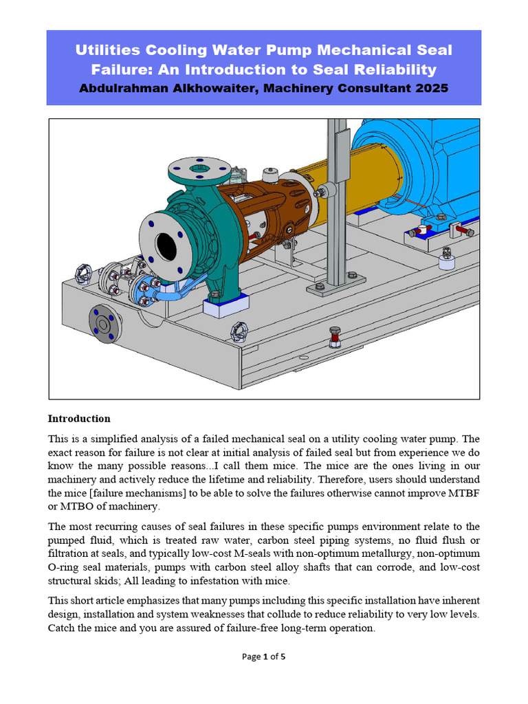 Mechanical Seal Failures in Cooling Pumps | PDF | Pump | Mechanical ...