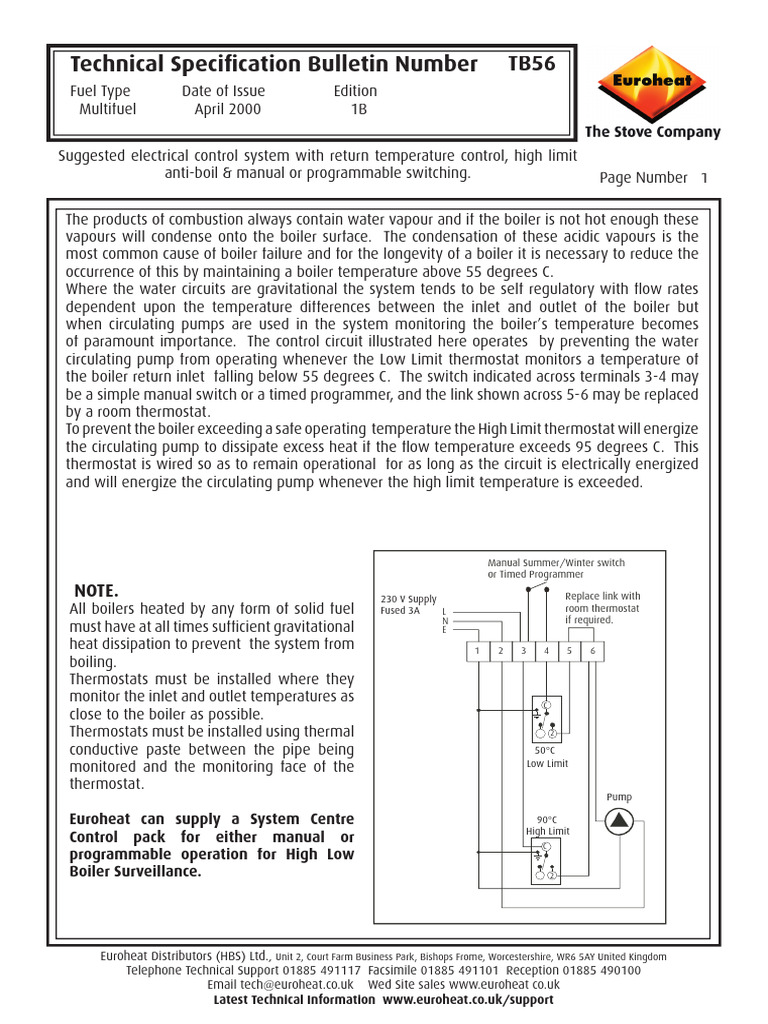 288318240TB56 HiLo Electrical Control | PDF | Thermostat | Boiler