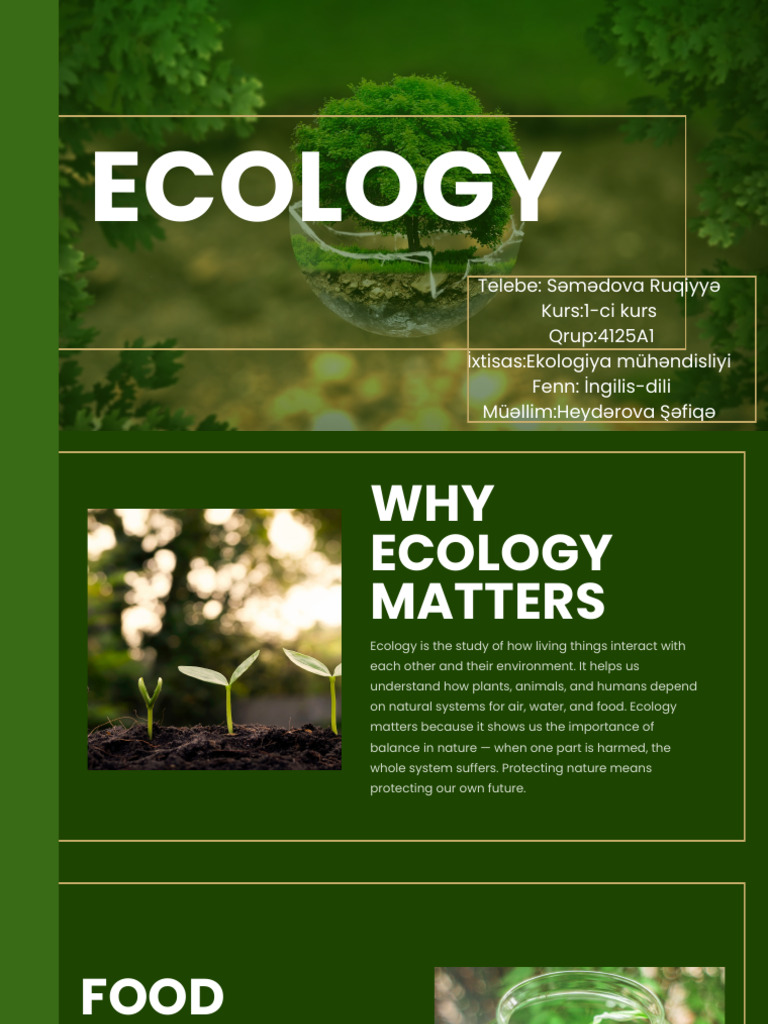 Understanding Ecology and Its Importance | PDF | Ecology | Climate Change