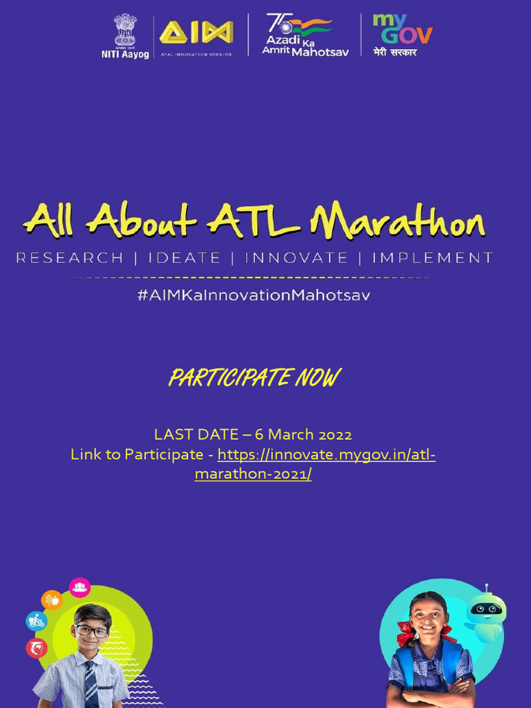 ATL Marathon: Innovate for India 75 | PDF | Innovation | Policy