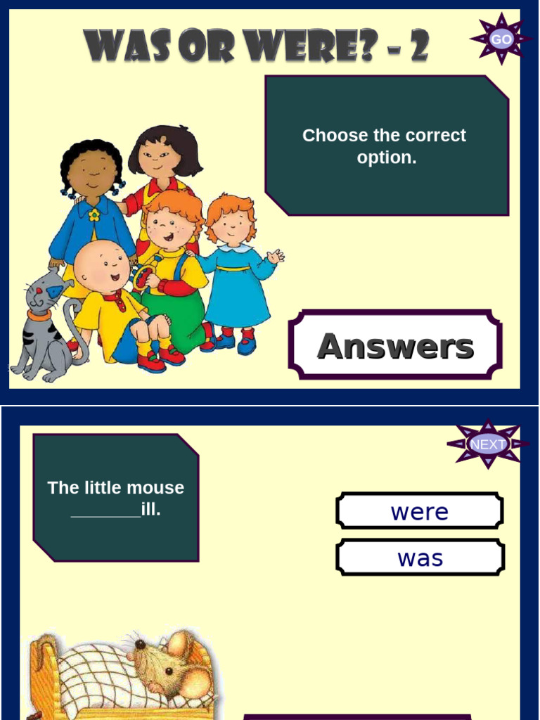 Grammar Quiz: Was vs. Were | PDF