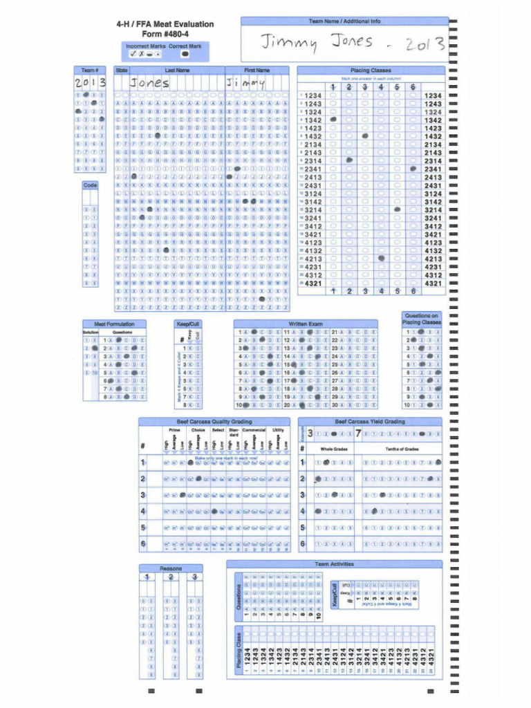 Correctly Bubbled Scantron | PDF