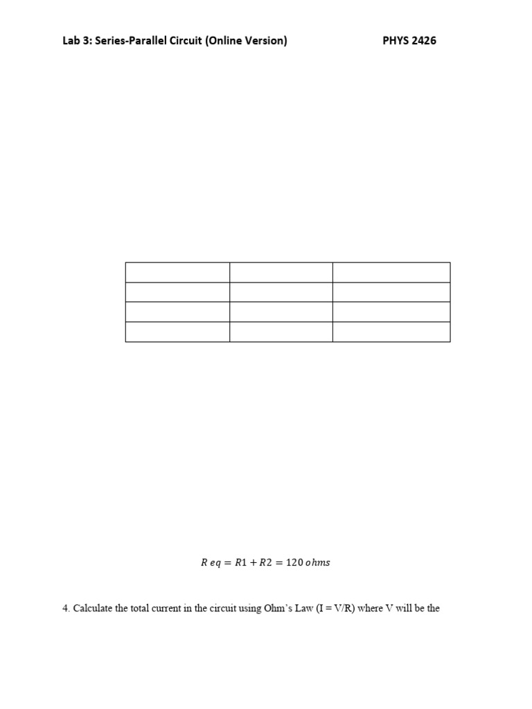 03-Series-Parallel Circuit-LAB REPORT-Online | PDF | Series And ...