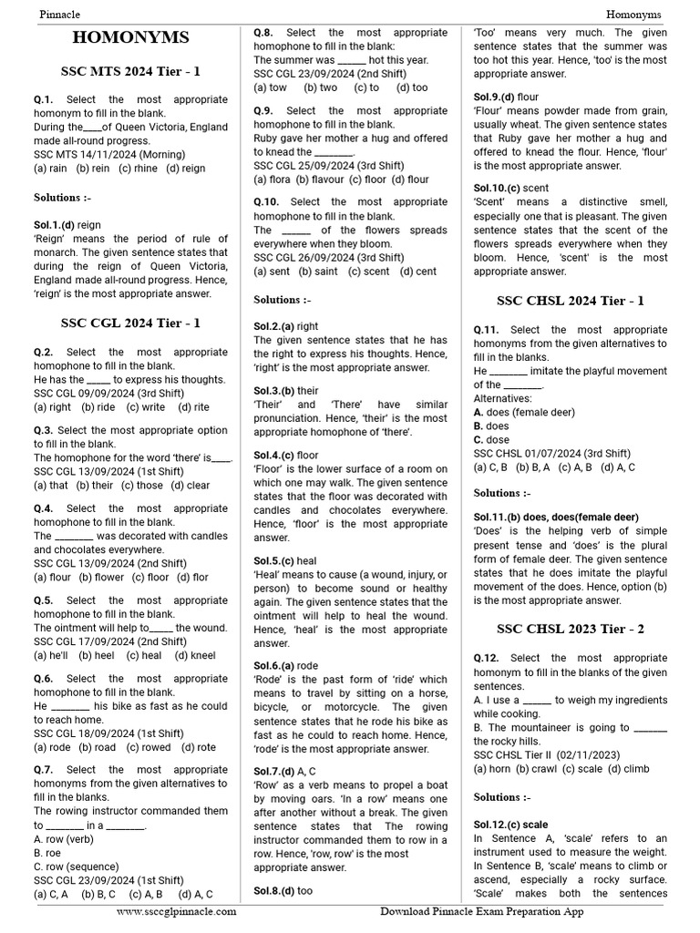 homonyms | PDF