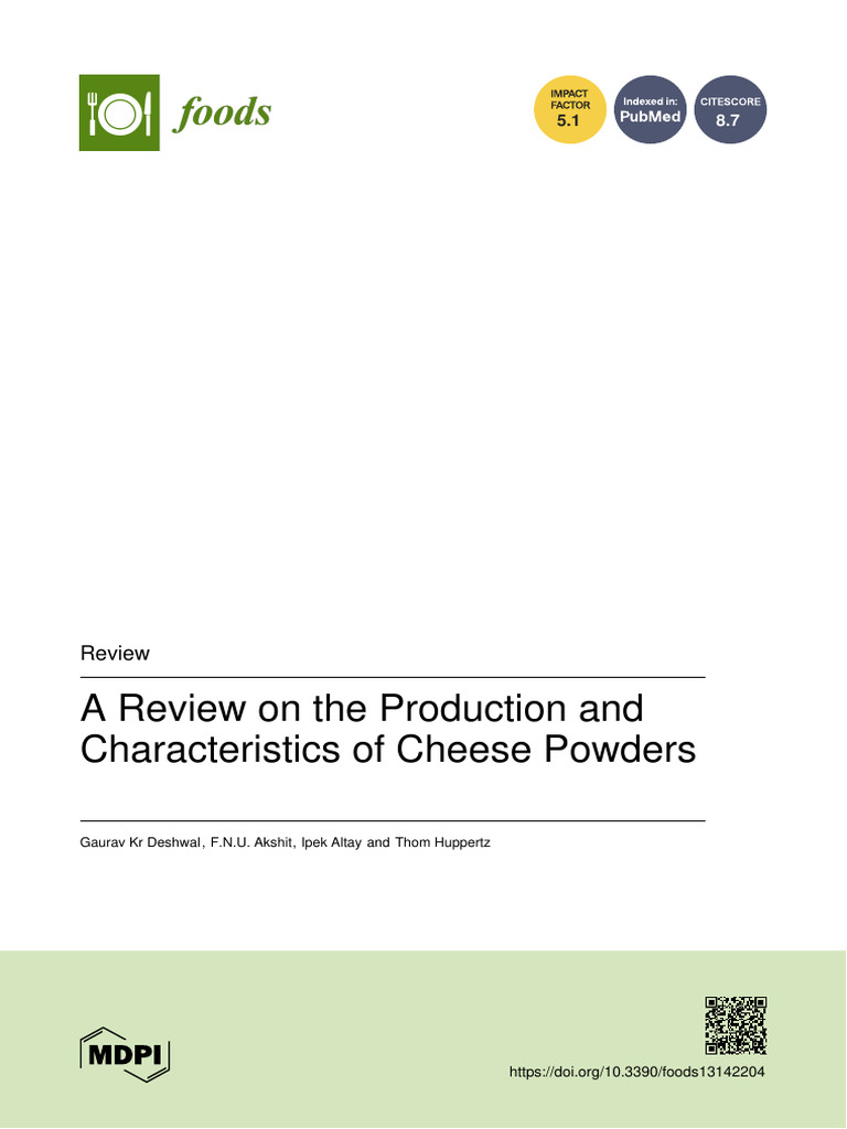 Foods 13 02204 With Cover | PDF | Emulsion | Cheese