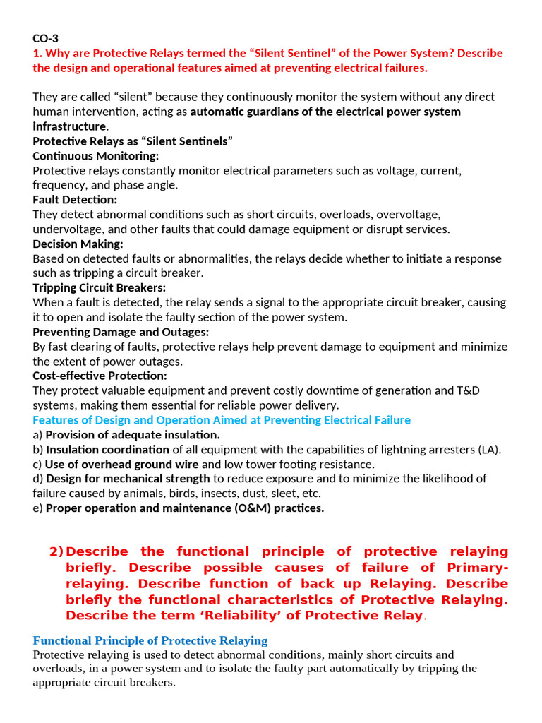 Protective Relays: Silent Sentinels Explained | PDF | Relay | Transformer