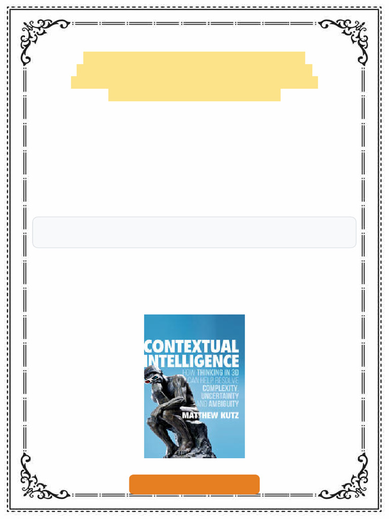 Contextual Intelligence: How Thinking in 3D Can Help Resolve Complexity ...