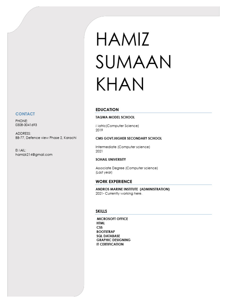 Hamiz Sumaan Khan | PDF