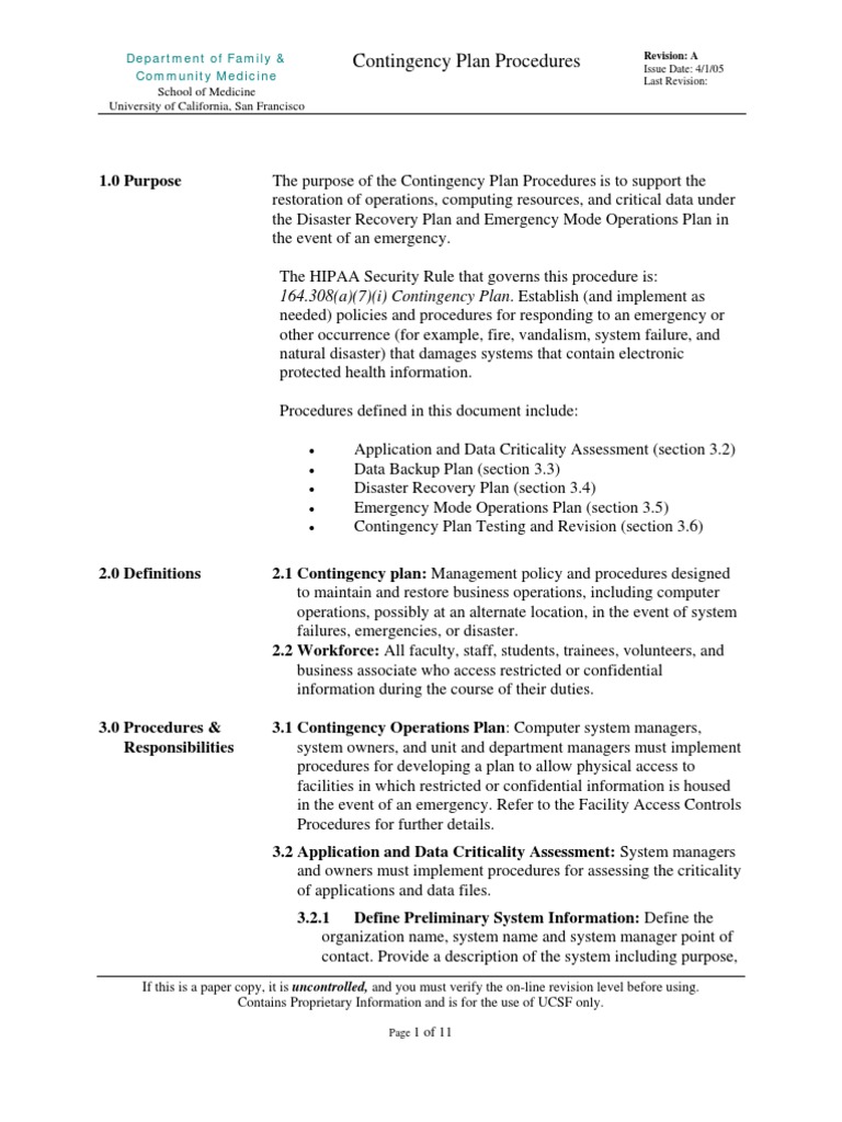5 Contingency Plan | Download Free PDF | Backup | Disaster Recovery