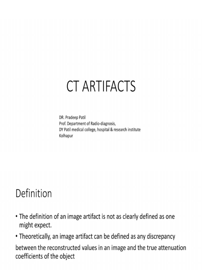 CT Artifacts | PDF
