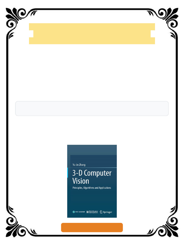 3-D Computer Vision: Principles, Algorithms and Applications 1st ...