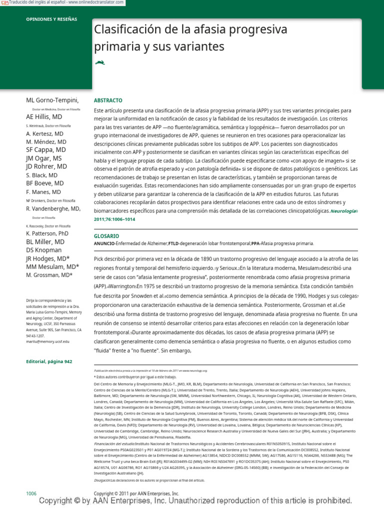B_classification of Primary Progressive Aphasia and Its Variants.en.Es ...