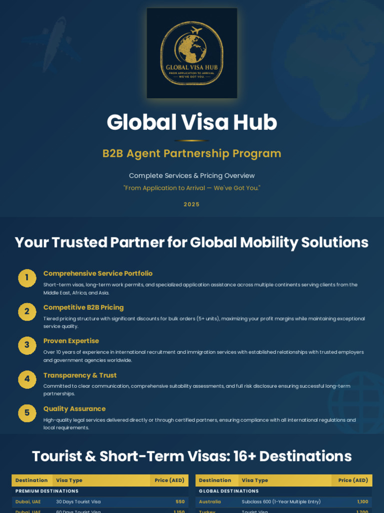 Global Visa Hub B2B Partnership Overview | PDF | Payments | Travel Visa