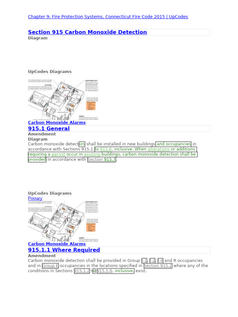 CT Building Code Section 915 Carbon Monoxide Detection | PDF | Building ...