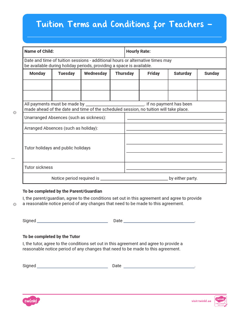 Tuition Terms and Conditions Agreement | PDF