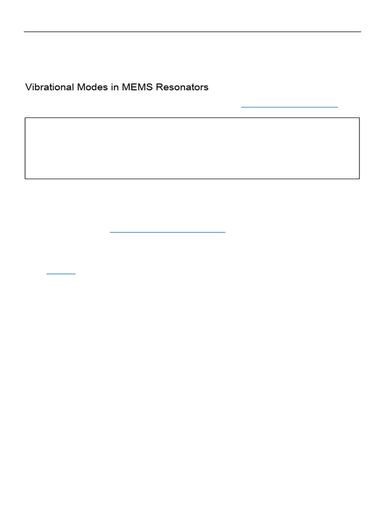 Vibrational Modes in MEMS Resonators | PDF | Bending | Continuum Mechanics