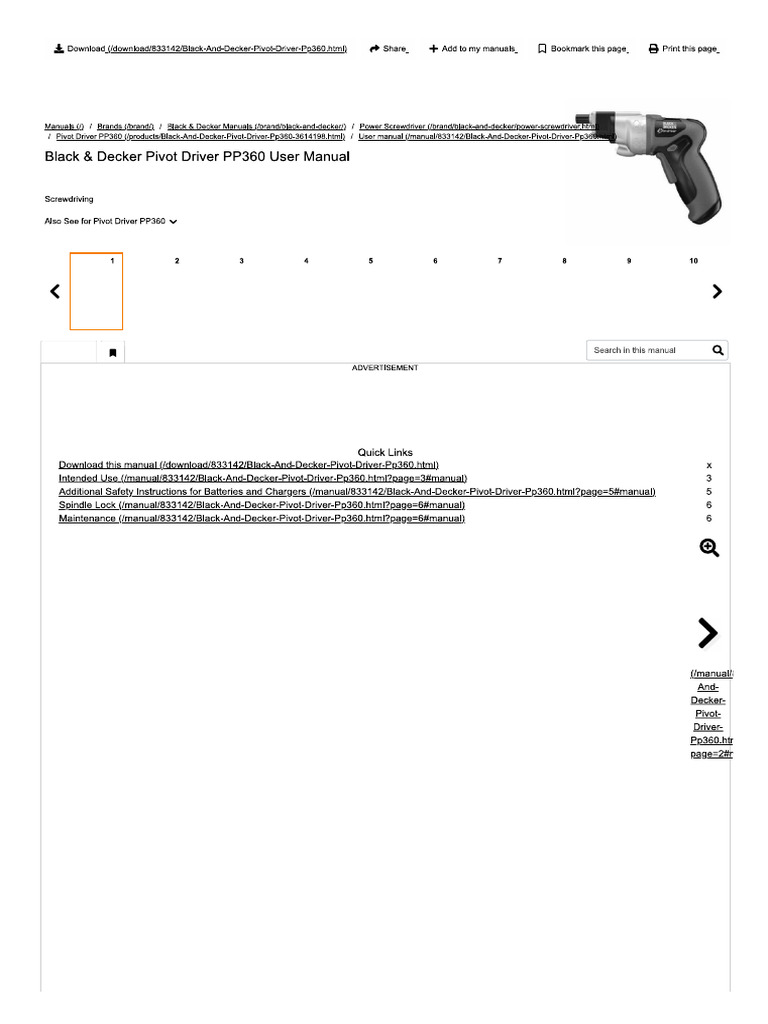 Manual Pivot Driver Black and Decker | PDF