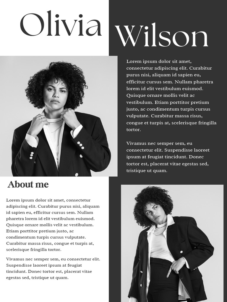 Grey and White Aesthetic Biography Document | PDF