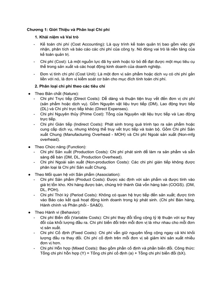 Thông tin chi phí | PDF