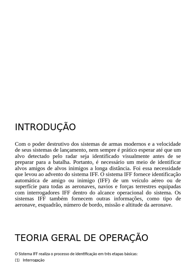 Apresentação Iff | PDF | Transponder (Aeronáutica) | Radar