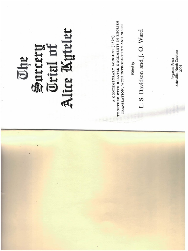 Trial of Alice Kyteler | PDF