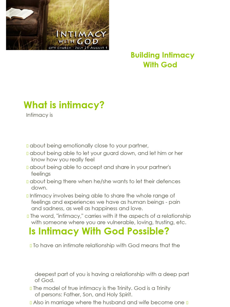 02 Building Intimacy With God by PST Chinwe | PDF | Intimate ...